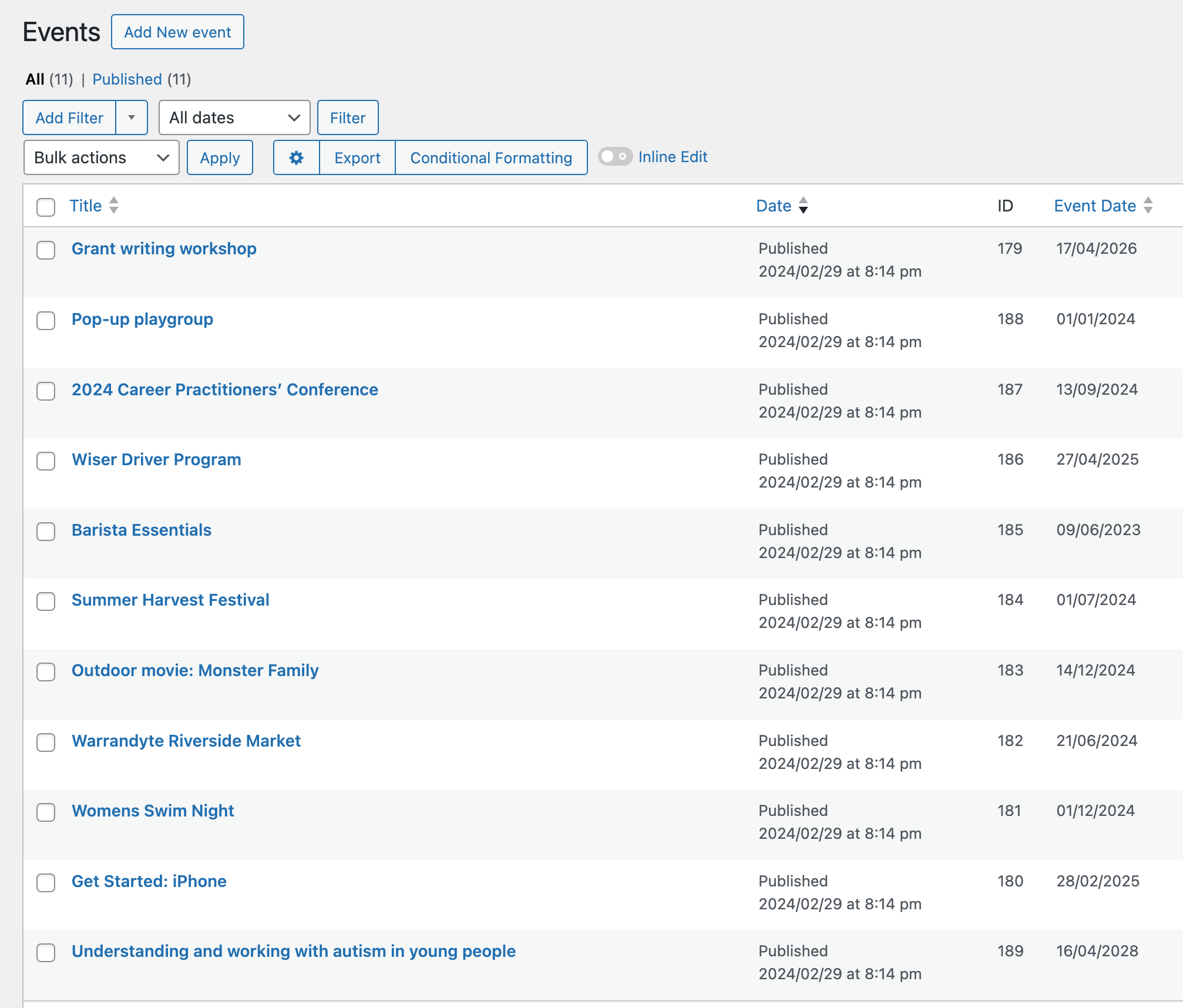 Upcoming Events Grouped by 'Month Year' in Bricks - BricksLabs